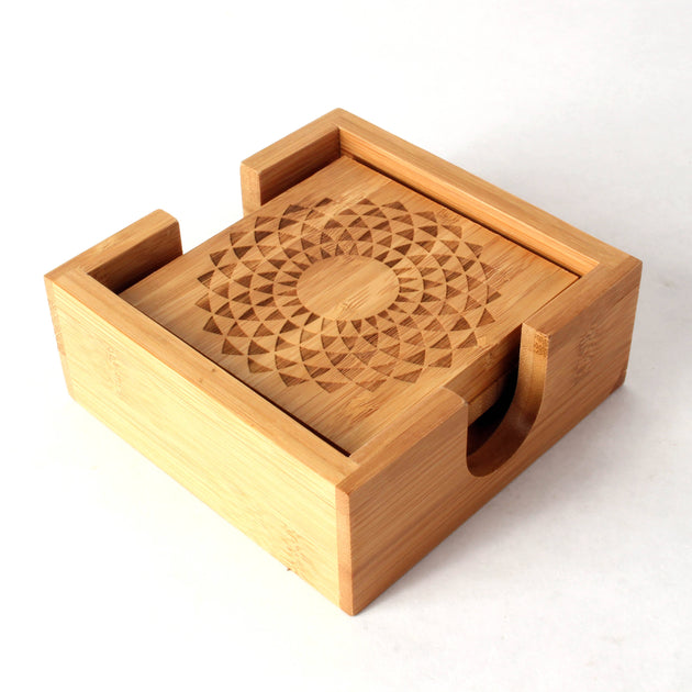 Variety - Square Bamboo Coaster Set – Cerebral Concepts